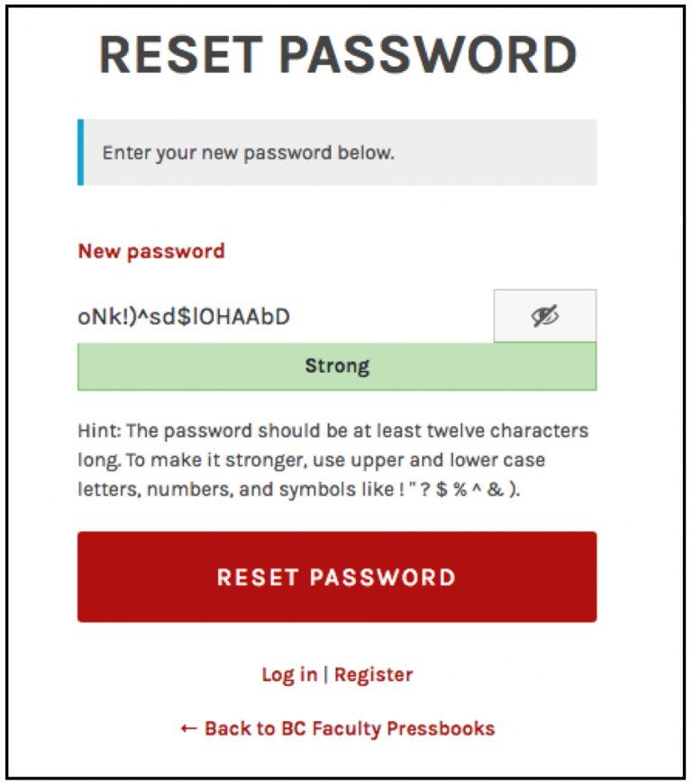 Passwords and Usernames – Pressbooks Guide
