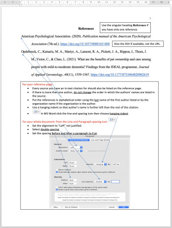 Reference Page – Apa Style For English For Academic Purposes