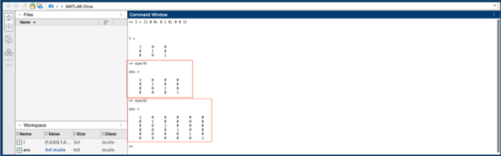 Making and Understanding an Identity Matrix: – Tech Tangerine Guide – Matlab