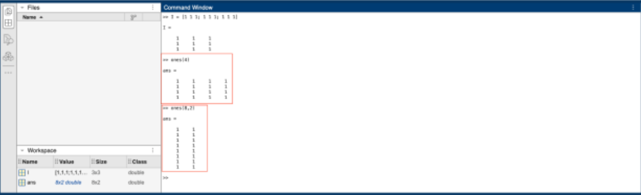 Making and Understanding a One Matrix: – Tech Tangerine Guide – Matlab