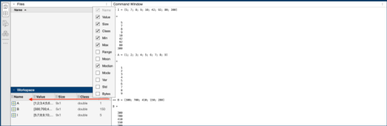 Understanding Common Operations (Filtering the Workspace): – Tech Tangerine Guide – Matlab