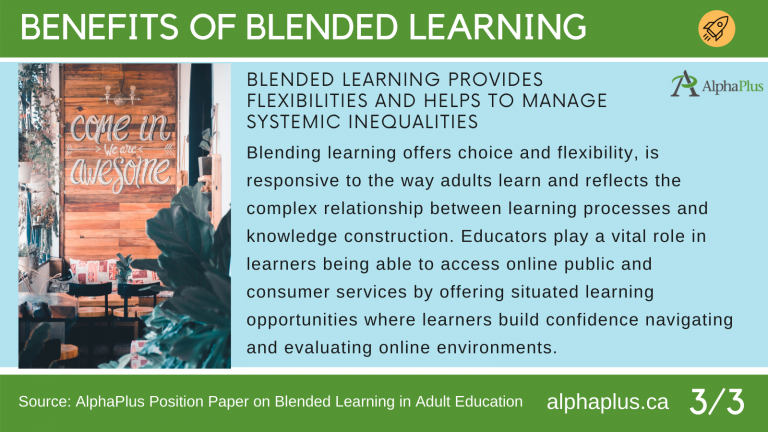 Graphics: Benefits – Position Paper on Blended Learning in Adult Education Graphics: Benefits – Position Paper on Blended Learning in Adult Education